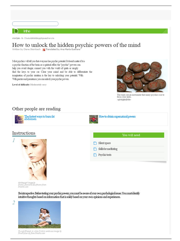 Unlocking Your Psychic Powers Guide | PDF | Psychic | Mind