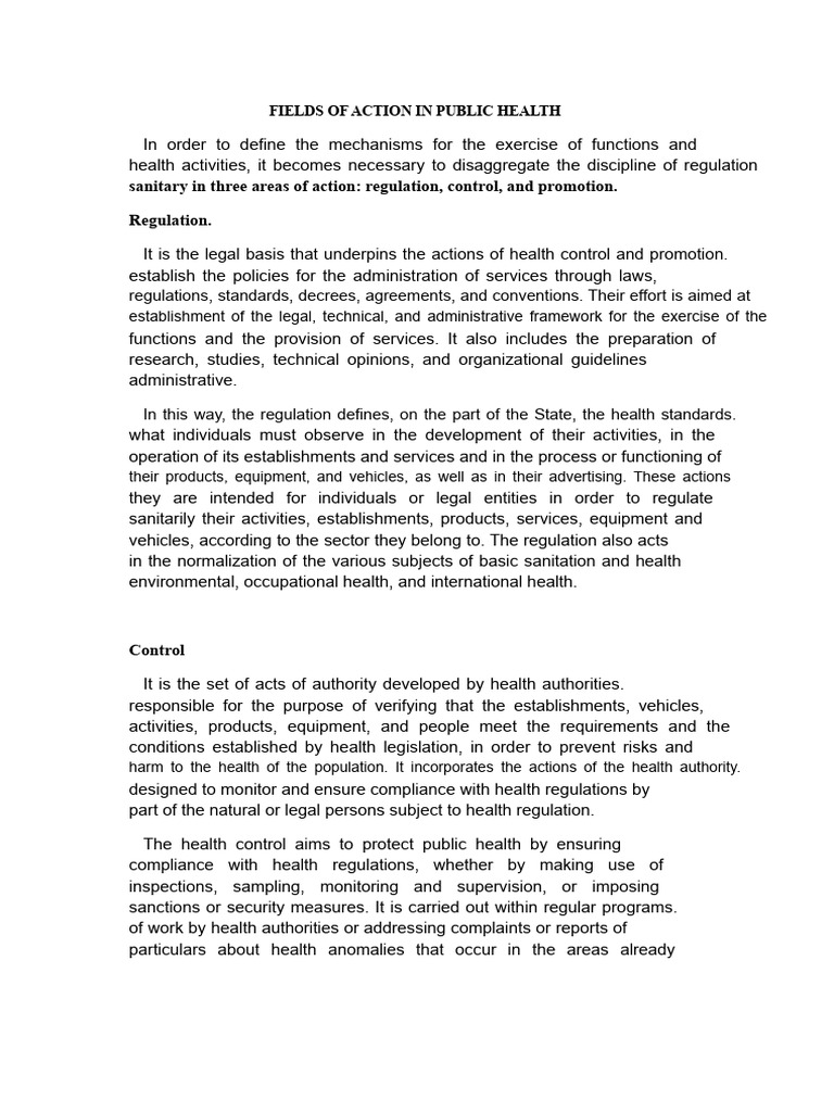 Public Health Regulation and Promotion | PDF | Occupational Safety And ...