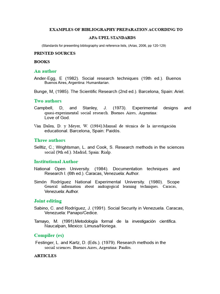 APA-UPEL Bibliography Preparation Guide | PDF | Venezuela | Databases