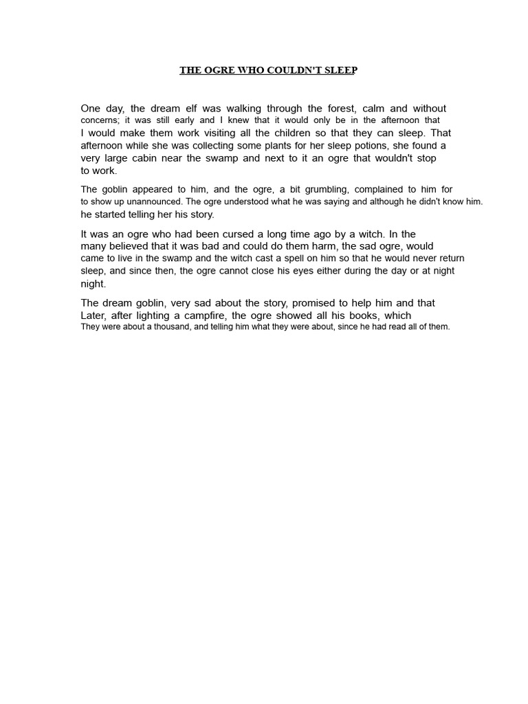 The Ogre Who Couldn't Sleep | PDF