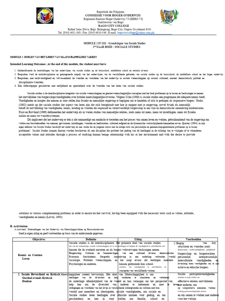 Module 2 in de Basis Van Sociale Wetenschappen | PDF