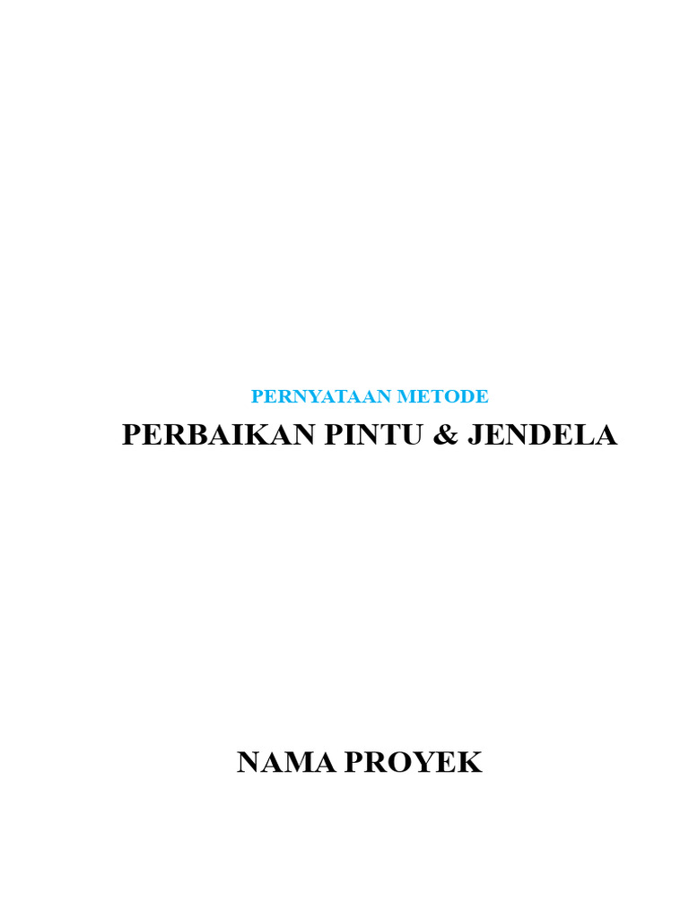Metode Perbaikan Pintu dan Jendela | PDF