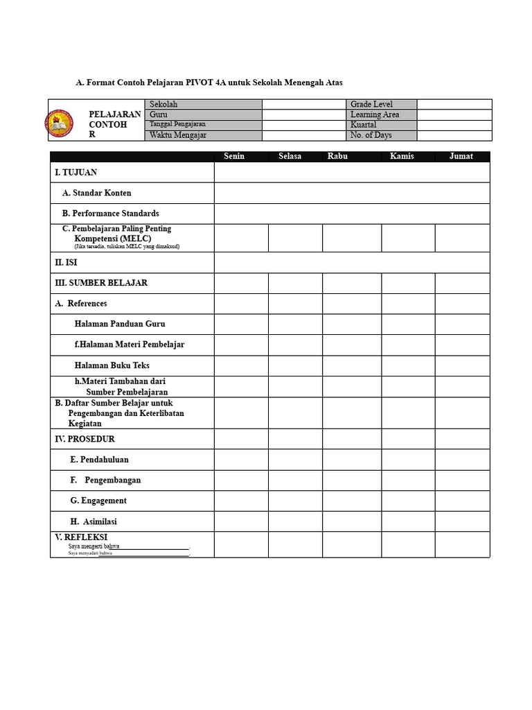 PIVOT-4A-Format-Contoh-Pelajaran-untuk-Sekolah-Menengah-Atas(1) | PDF