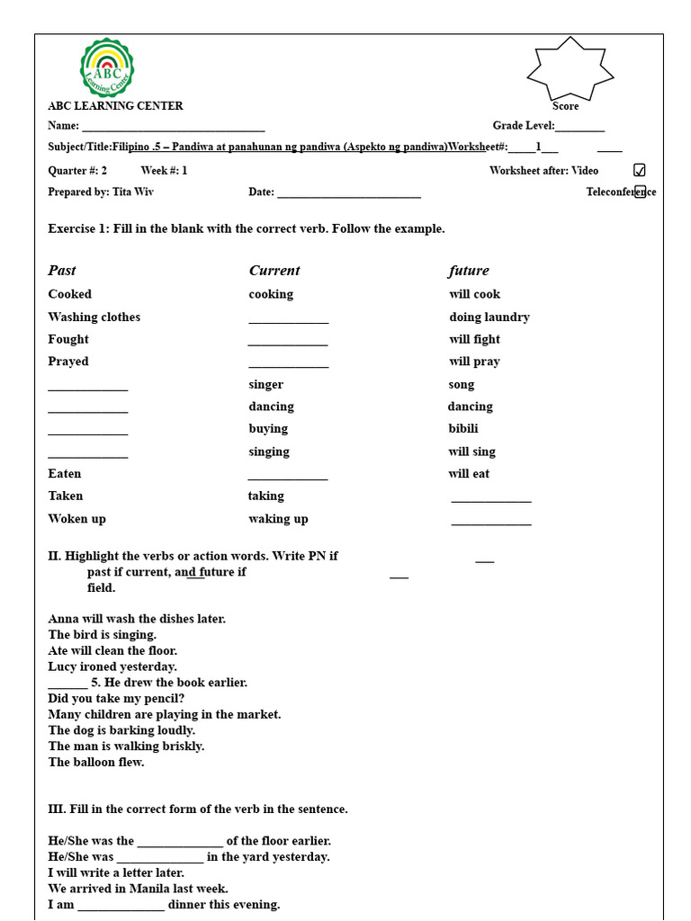 Private - Files - Fil Worksheet 2nd Quarter 1st Week No. 1 | PDF