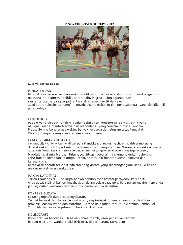 TARI CHOLONES DARI RUPA RUPA | PDF