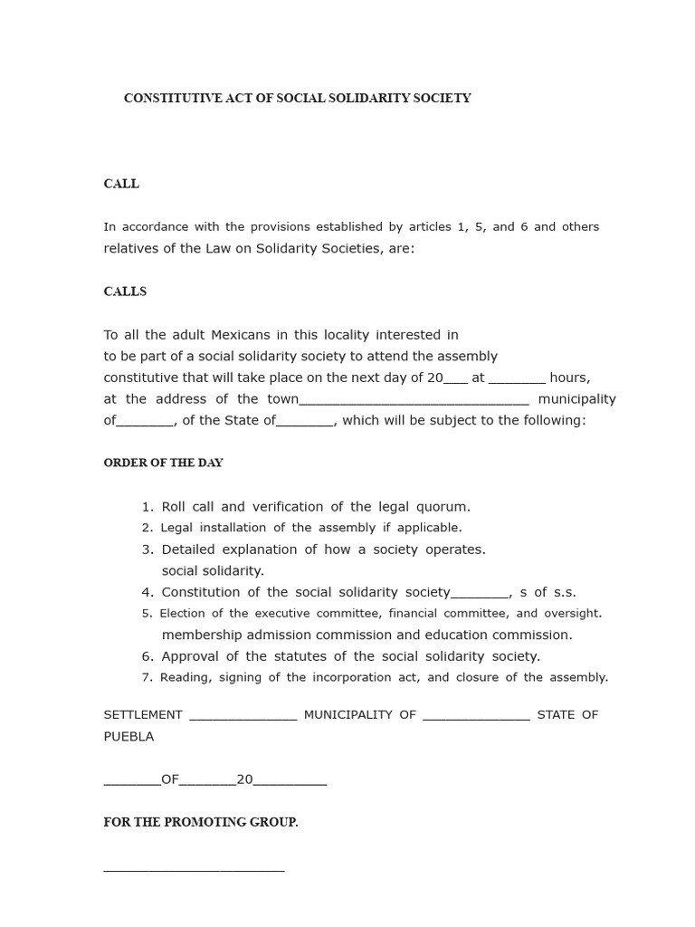 Incorporating Act of Social Solidarity Society | PDF | United Nations ...