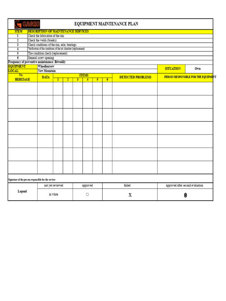 Equipment Maintenance Plan Overview | PDF | Manufactured Goods | Land ...