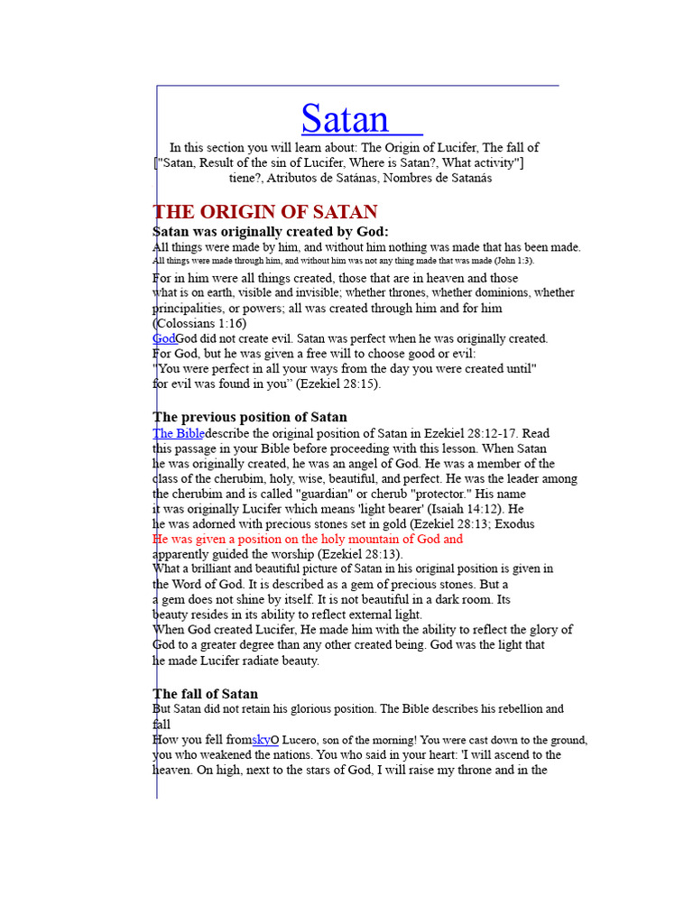 The Strategy of Satan | PDF | Satan | Bible