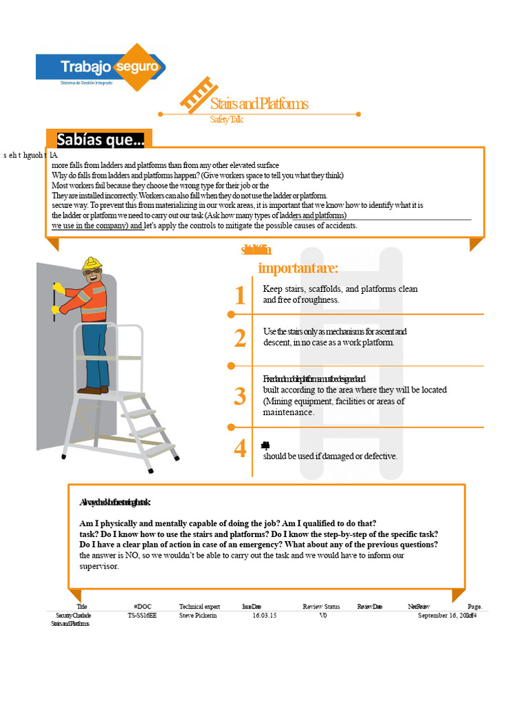 Ladder Safety Talk | PDF | Occupational Safety And Health | Safety