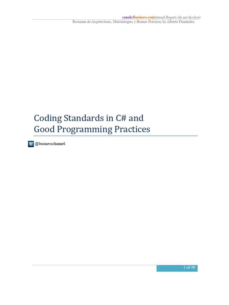 Coding Standards in C# and Good Programming Practices | PDF | Letter ...