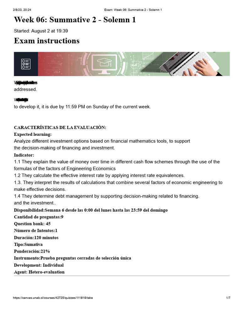 Exam - Week 06 - Summative 2 - Solemn 1 | PDF | Interest | United ...