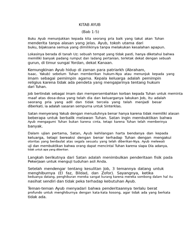Penderitaan dan Kesetiaan Ayub | PDF