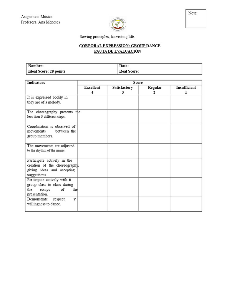 Guideline for Body Expression, Dance | PDF
