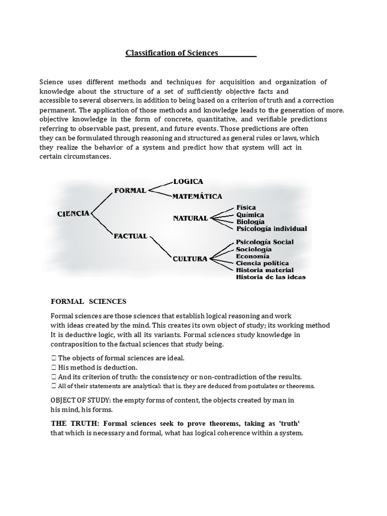 Classification of Formal and Factual Sciences | PDF | Science | Logic