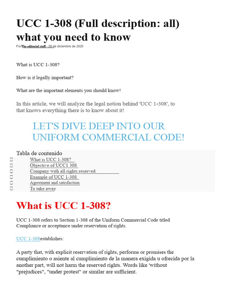 Understanding UCC 1-308 Rights | PDF | Uniform Commercial Code | Justice