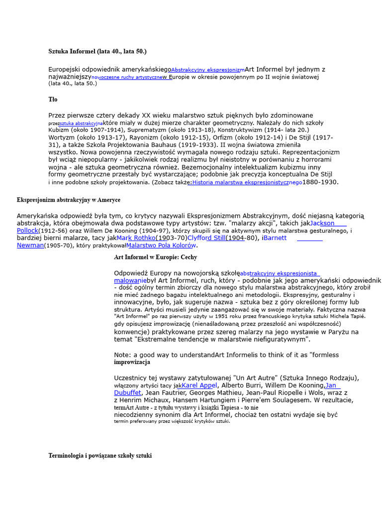 Sztuka Informel | PDF
