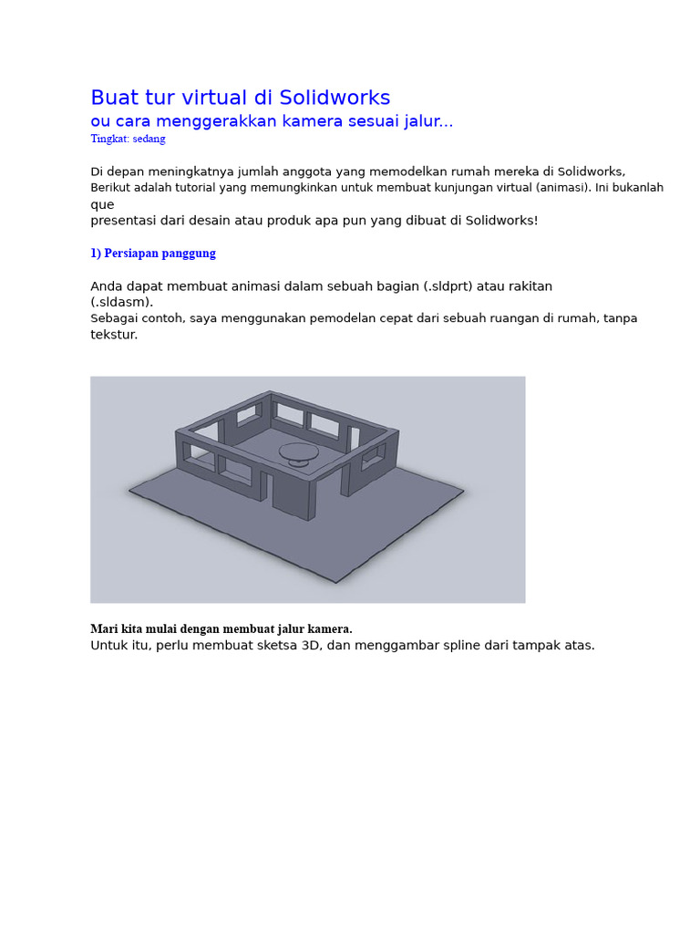 Tutorial Tur Virtual di Solidworks | PDF