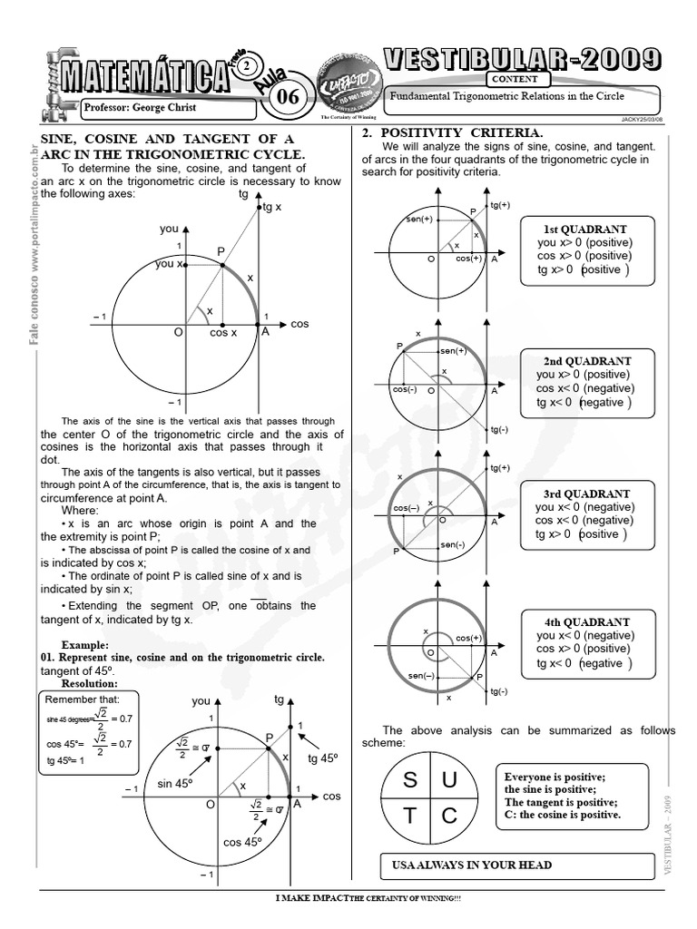 Mathematics - Pré-Vestibular Impacto - Trigonometry - Fundamental ...