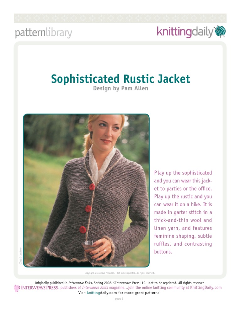 Sophisticated Rustic Jacket | PDF | Knitting | Textile Arts
