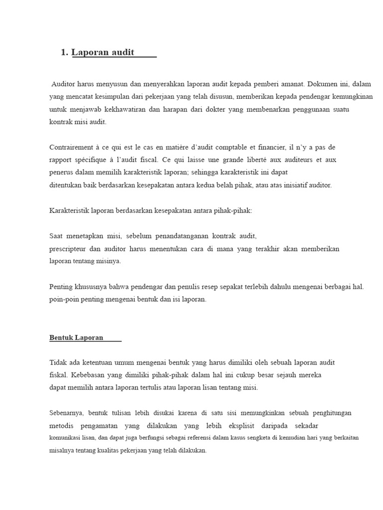 Laporan Audit Pajak: Struktur dan Rekomendasi | PDF