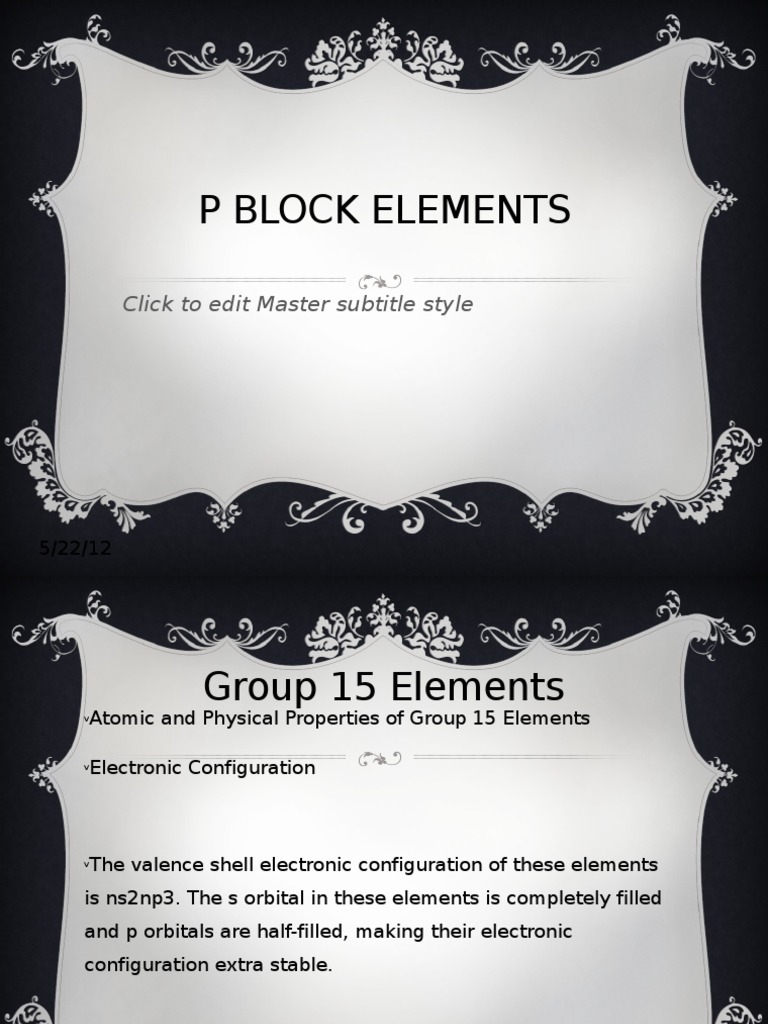 P Block Elements | PDF | Ionic Bonding | Electron Configuration