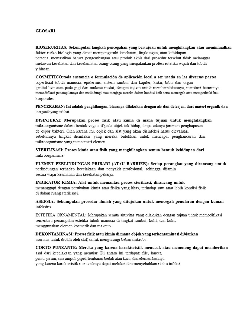 Glosari Bioteknologi dan Estetika | PDF