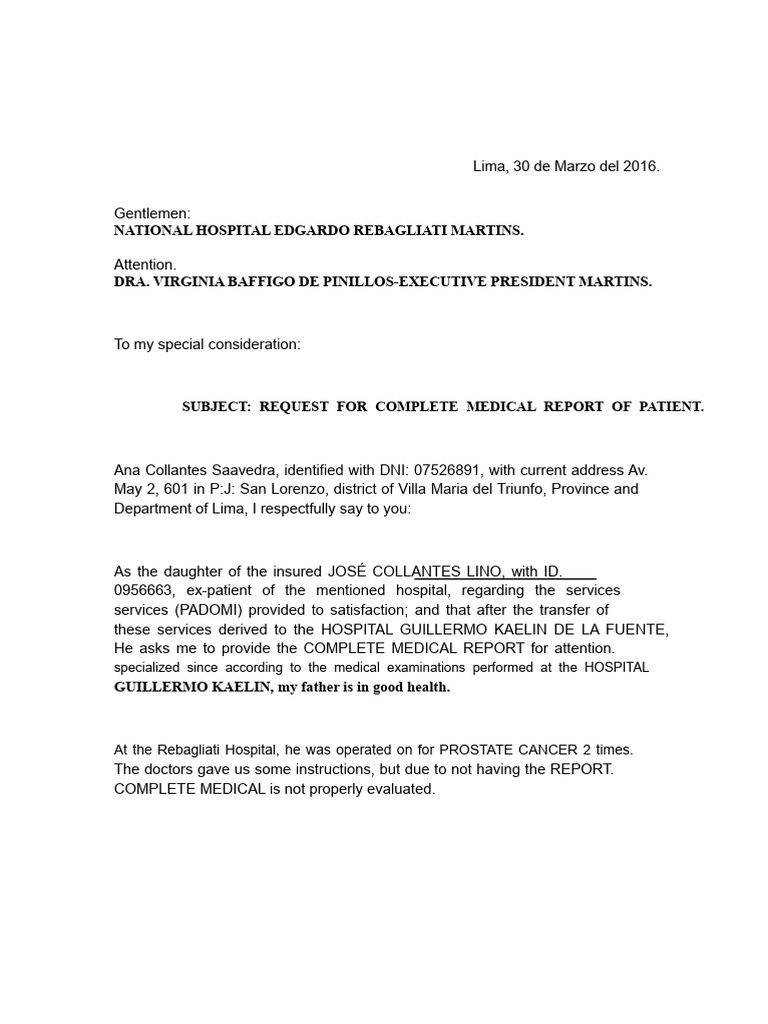Complete Medical Report | PDF