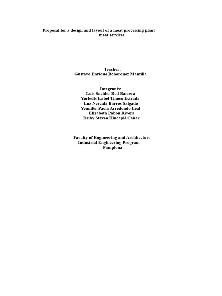 Proposed Design and Layout of a Sausage Plant | PDF | Emulsion | Sausage