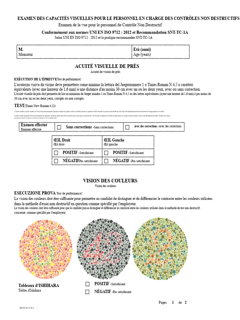Examen Visuel pour Contrôle Non Destructif | PDF | Acuité visuelle ...