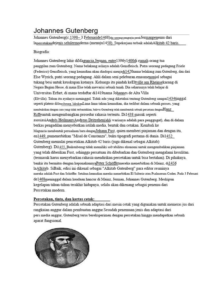 Penemuan Percetakan Modern oleh Gutenberg | PDF