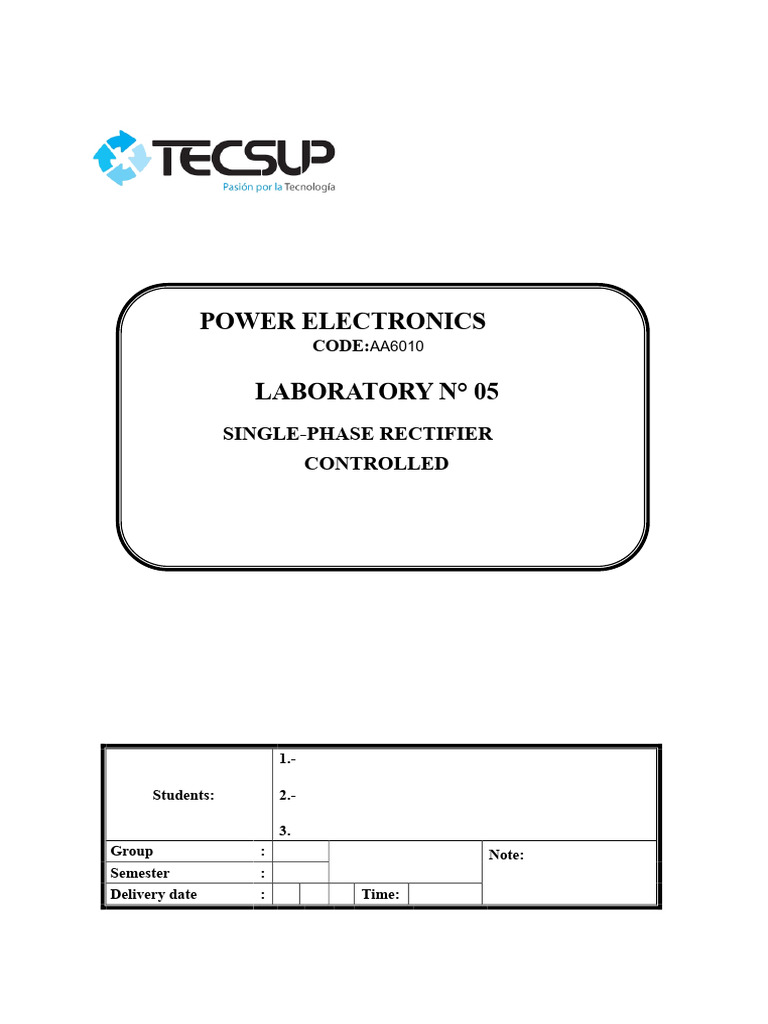 Controlled Rectifier Laboratory Guide | PDF | Rectifier | Power Electronics