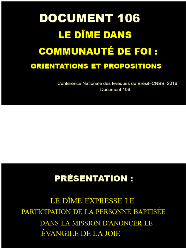 Orientations sur le Dîme en Église | PDF | Dîme | Dieu