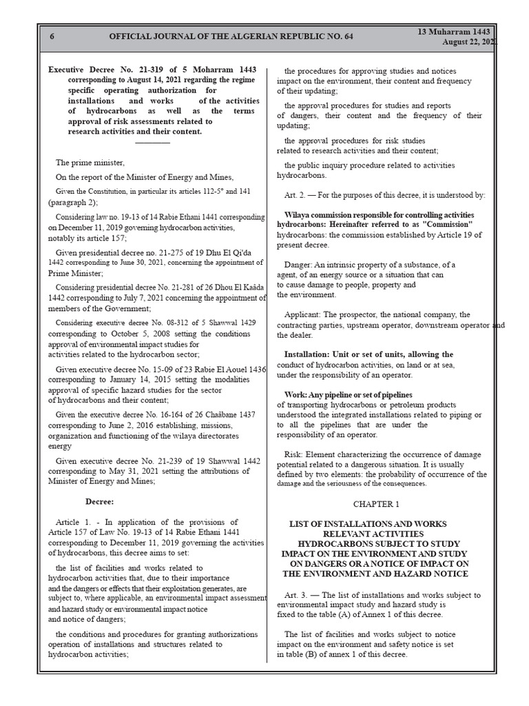 Hydrocarbon Activity Approval Procedures | PDF | Environmental Impact ...
