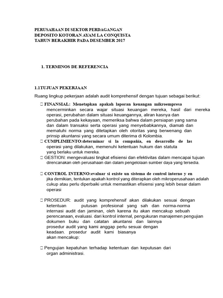 contoh audit eksternal | PDF