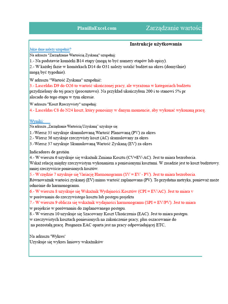 Arkusz Excel Do Zarządzania Wartością Zysku | PDF
