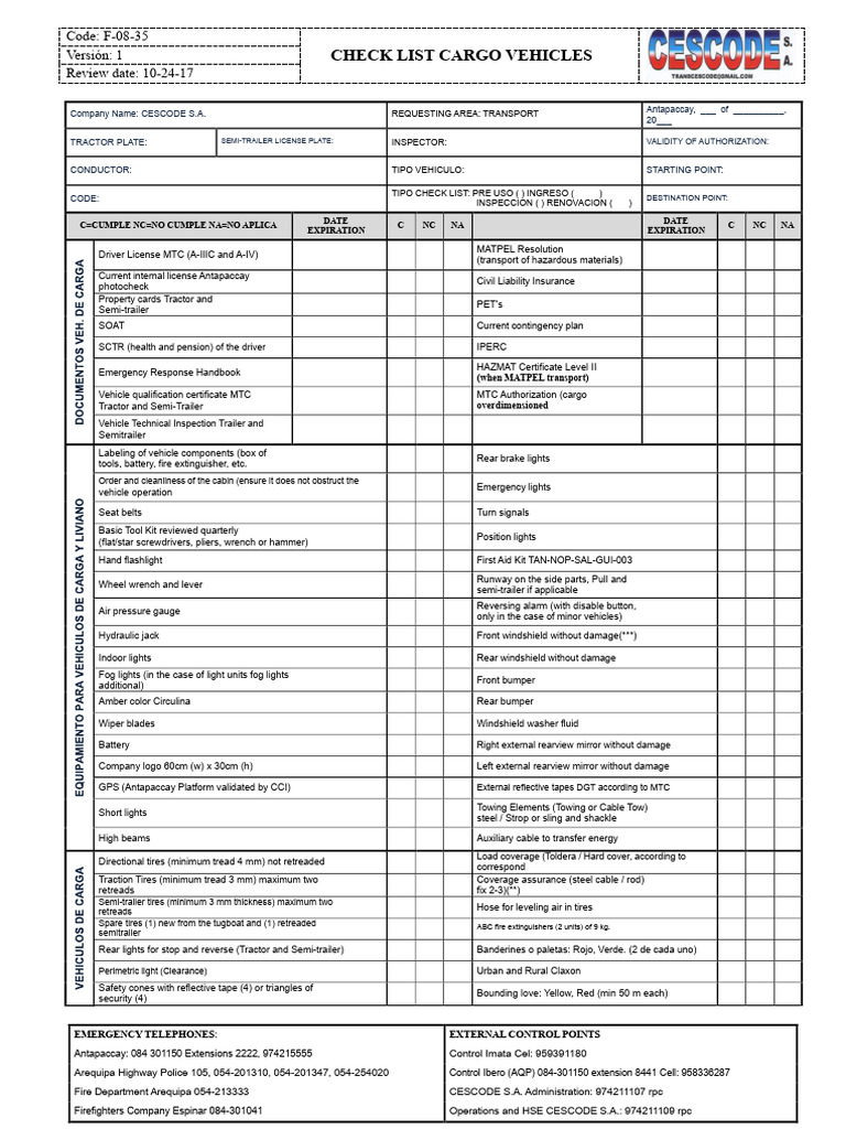 10 Tan-nop-irr-004-Reg-014 General Checklist For Light, Auxiliary, and ...