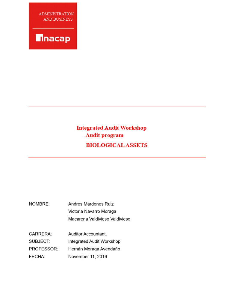 Biological Asset Audit Program | PDF | Audit | Agriculture