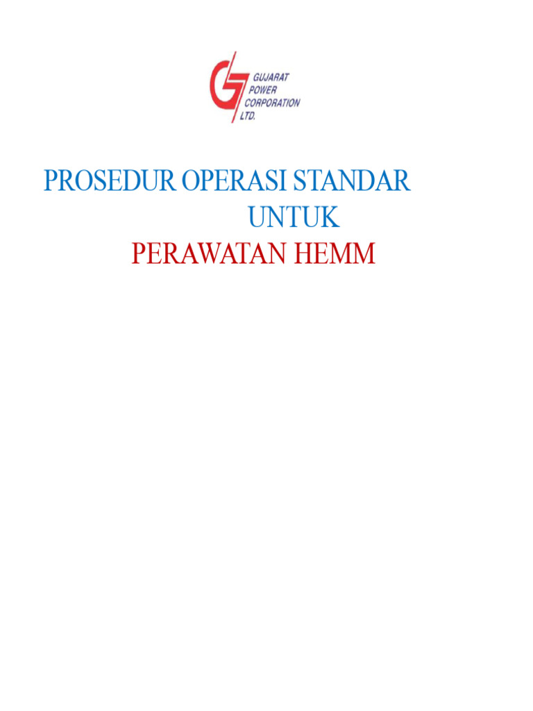 SOP Keselamatan Pemeliharaan HEMM | PDF