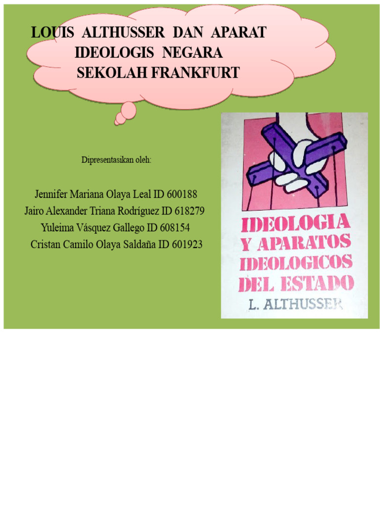 LOUIS ALTHUSSER DAN APARAT IDEOLOGIS NEGARA.pptx | PDF