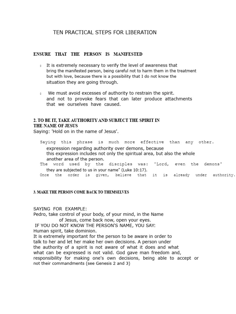 10 Steps for Spiritual Liberation Guide | PDF | Glory (Religion) | Jesus