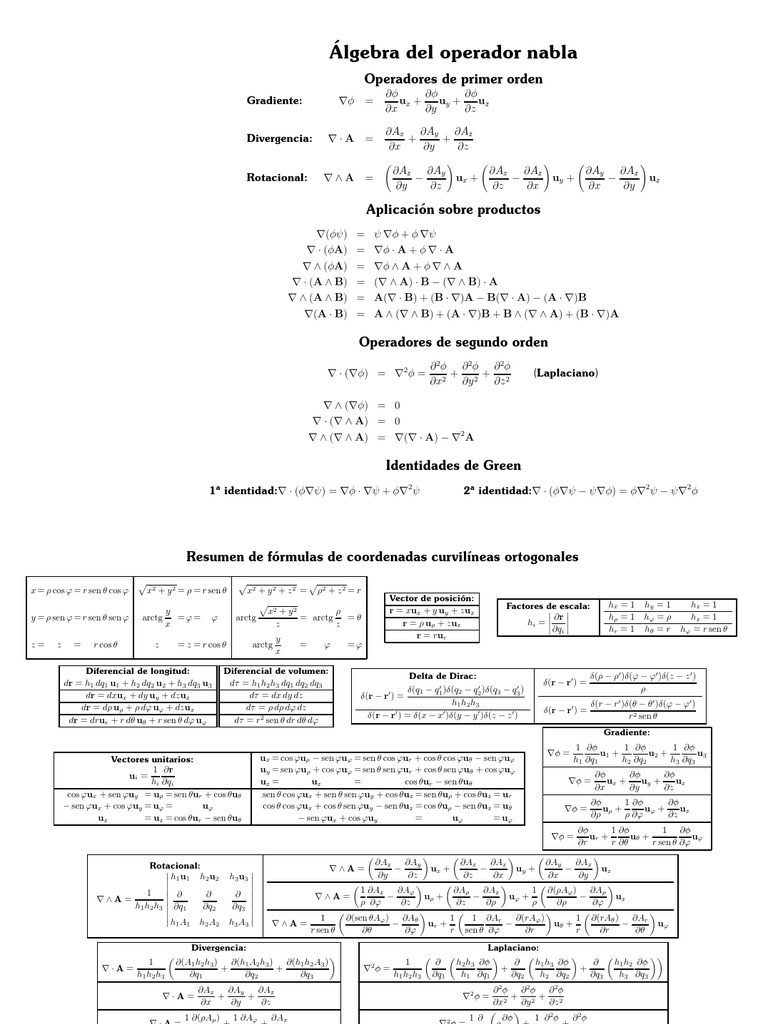 Formulas Del Nabla | PDF