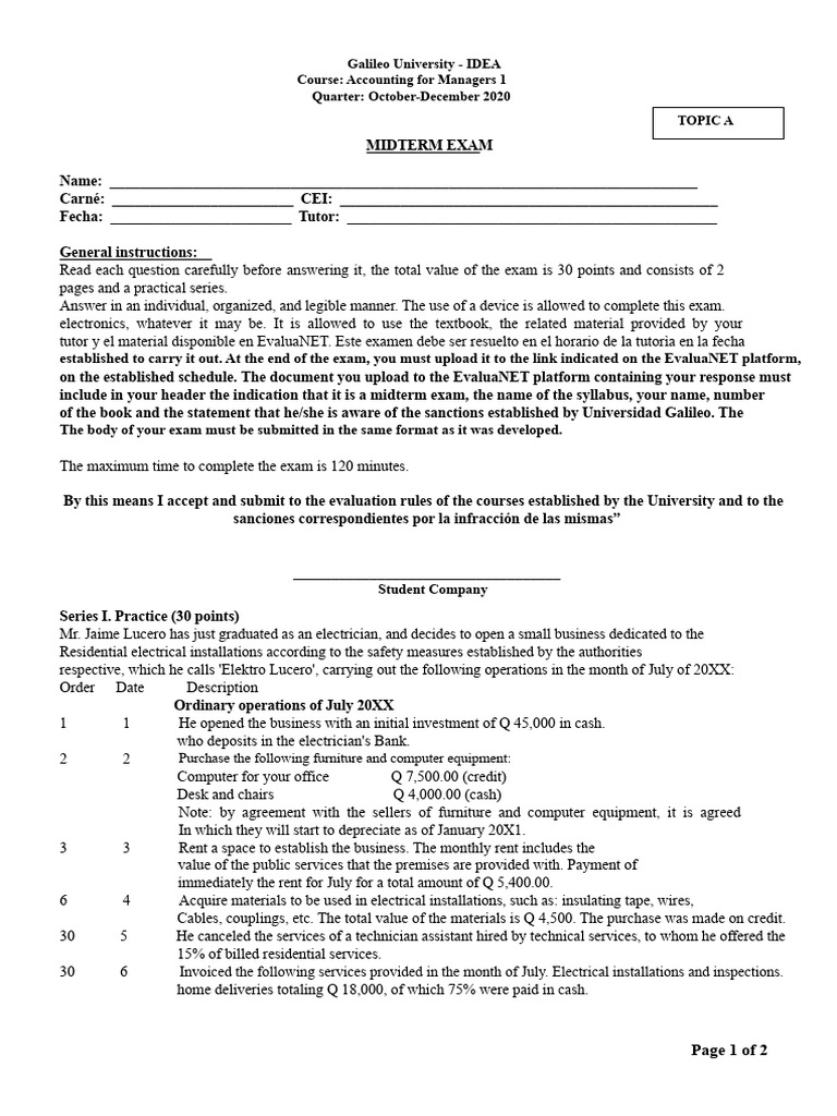 Midterm Exam | PDF | Electrical Wiring | Electrician