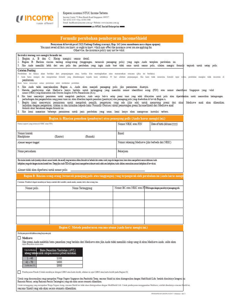 Formulir Perubahan Pembayaran | PDF