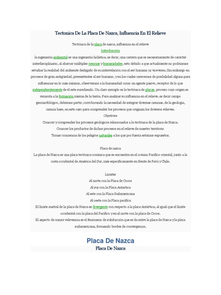 Tectonica de La Placa de Nazca | PDF | Placas tectónicas | Tierra