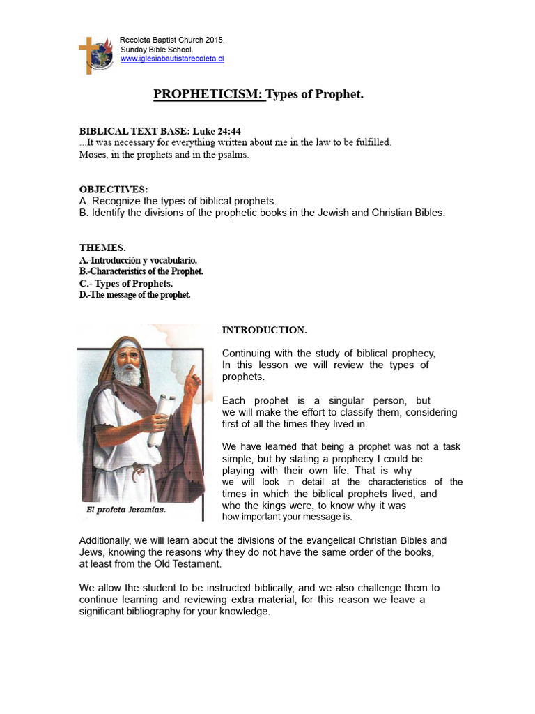068 - EBD - THE PROPHETIC 3 - Types of Prophets | PDF | Books Of Kings ...
