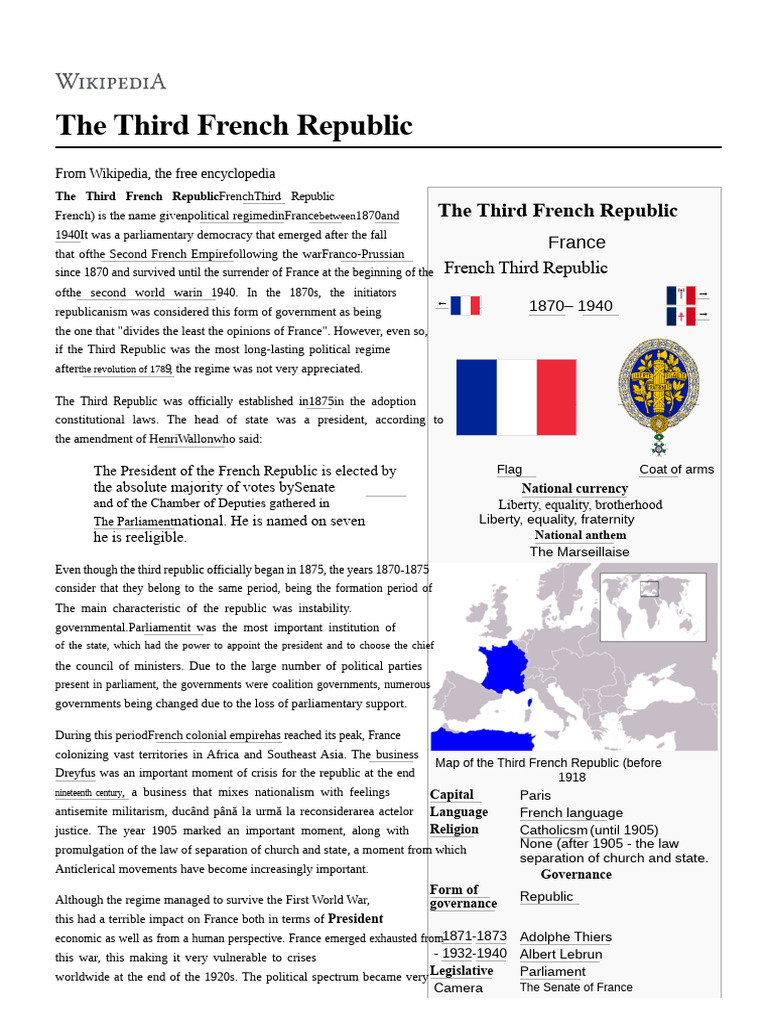 The Third French Republic | PDF | Republic | France