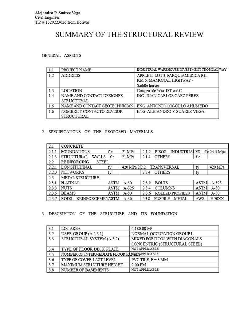 Structural Review Certification Report | PDF | Structural Load ...