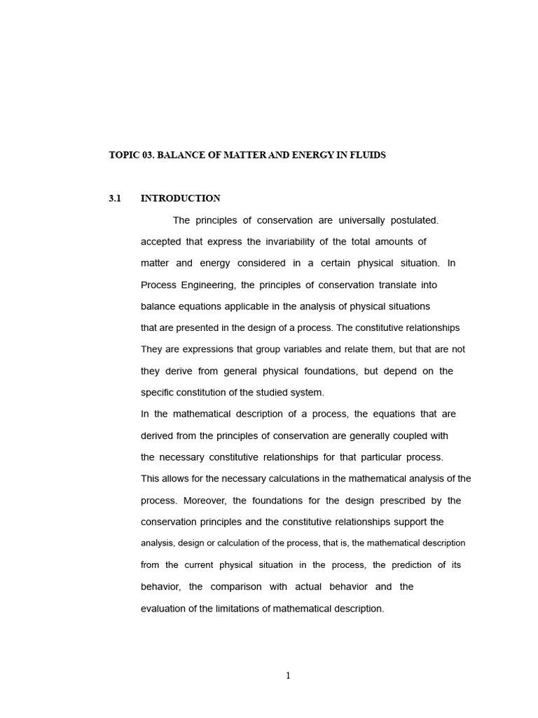 Fluid Matter and Energy Balance Principles | PDF | Fluid Mechanics ...