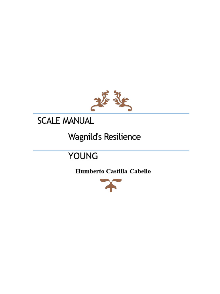 Resilience Scale Manual | PDF | Psychological Resilience | Stress (Biology)