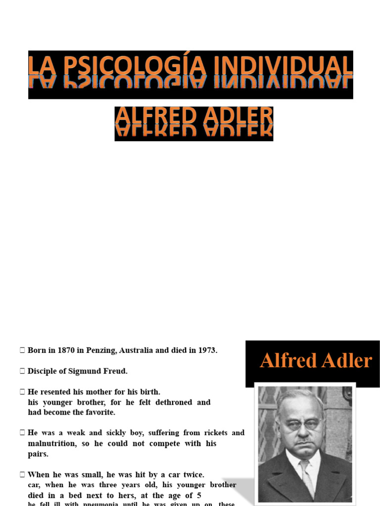 Alfred Adler - Individual Psychology | PDF | Motivation | Motivational